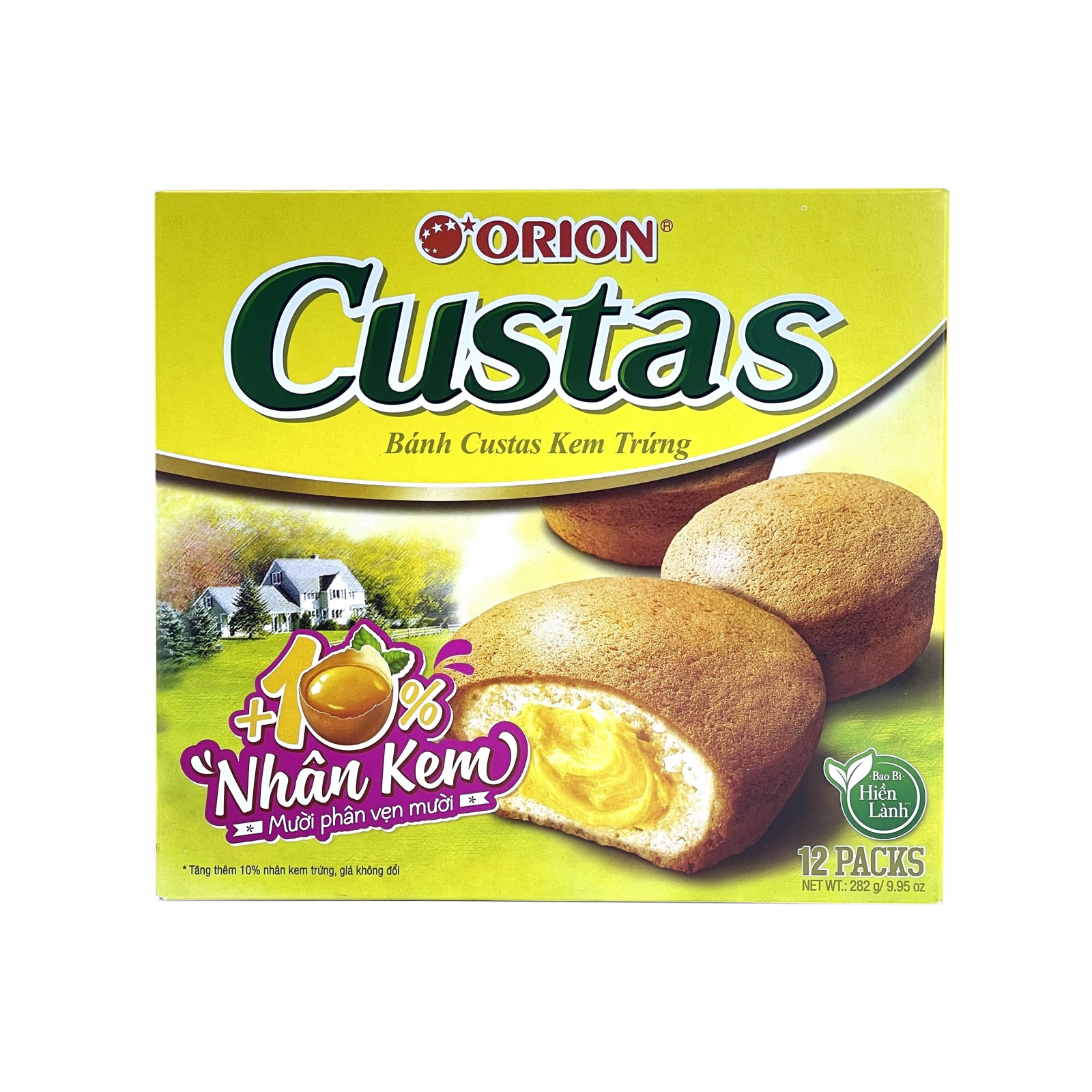 Bánh Orion Custas Nhân Kem Trứng 282g- Hộp 12 Cái